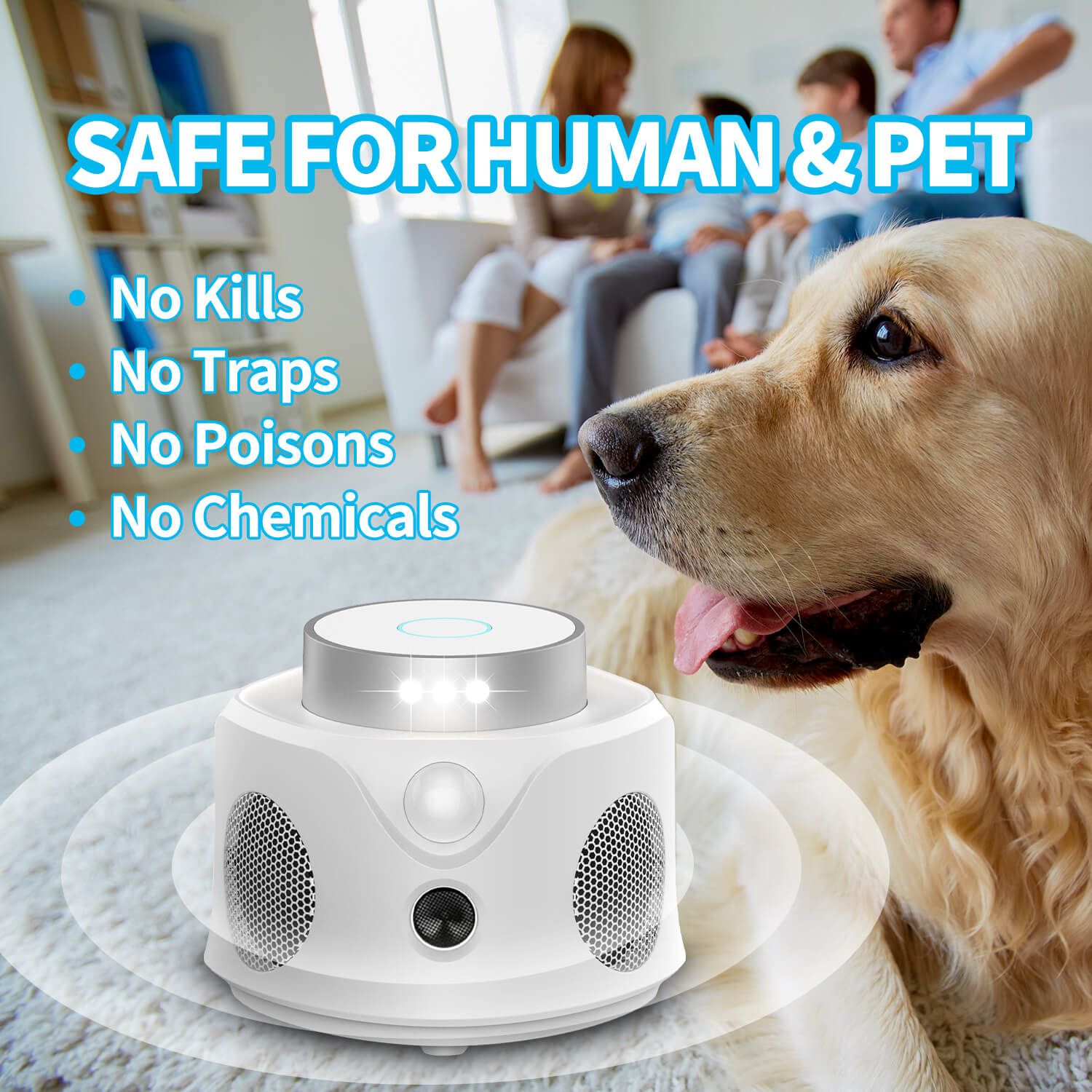 Ultraosnic pest repeller with PIR Sensor (UR02S) - x-pest