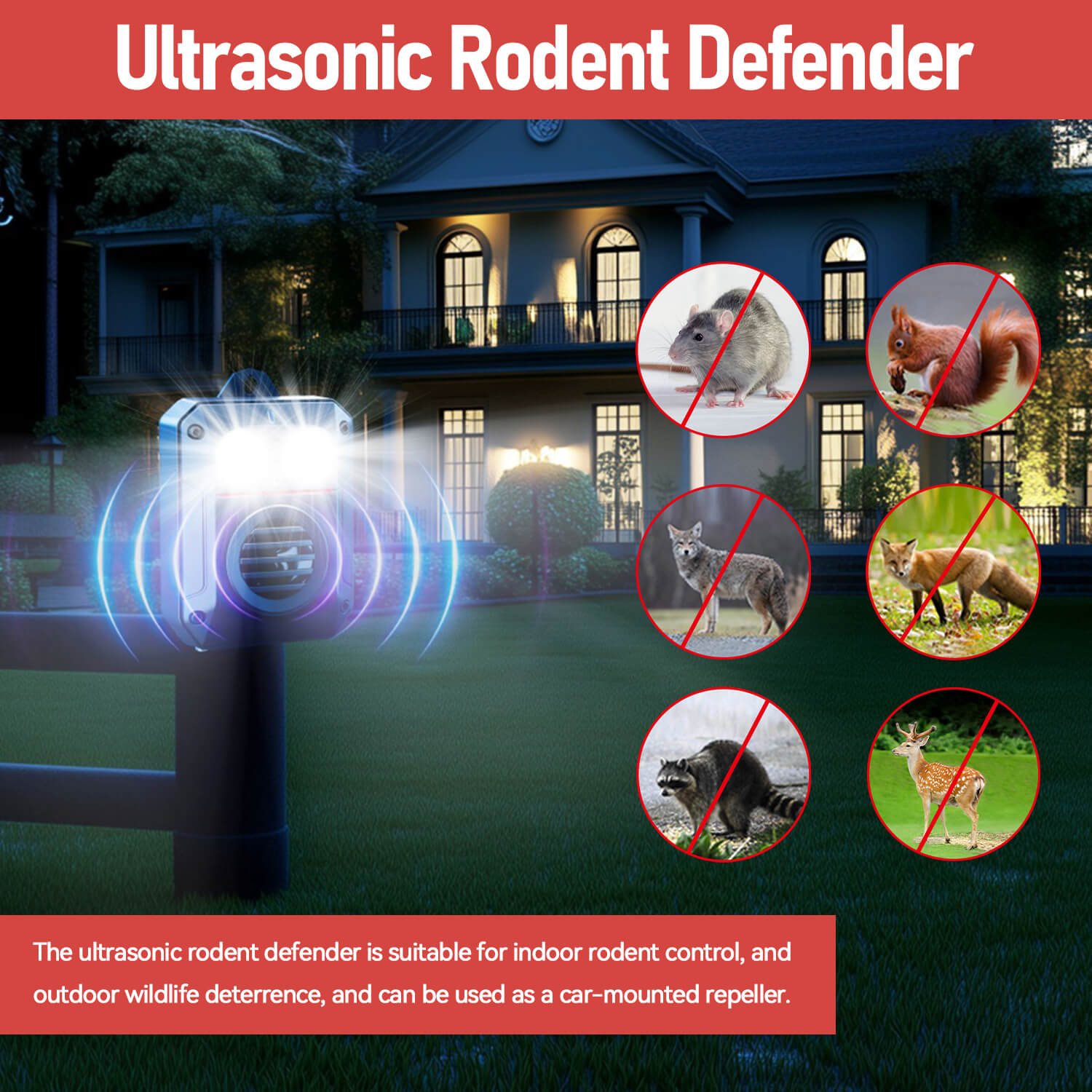 Magnet Ultrasonic Animal Repellent（UR06) - x-pest