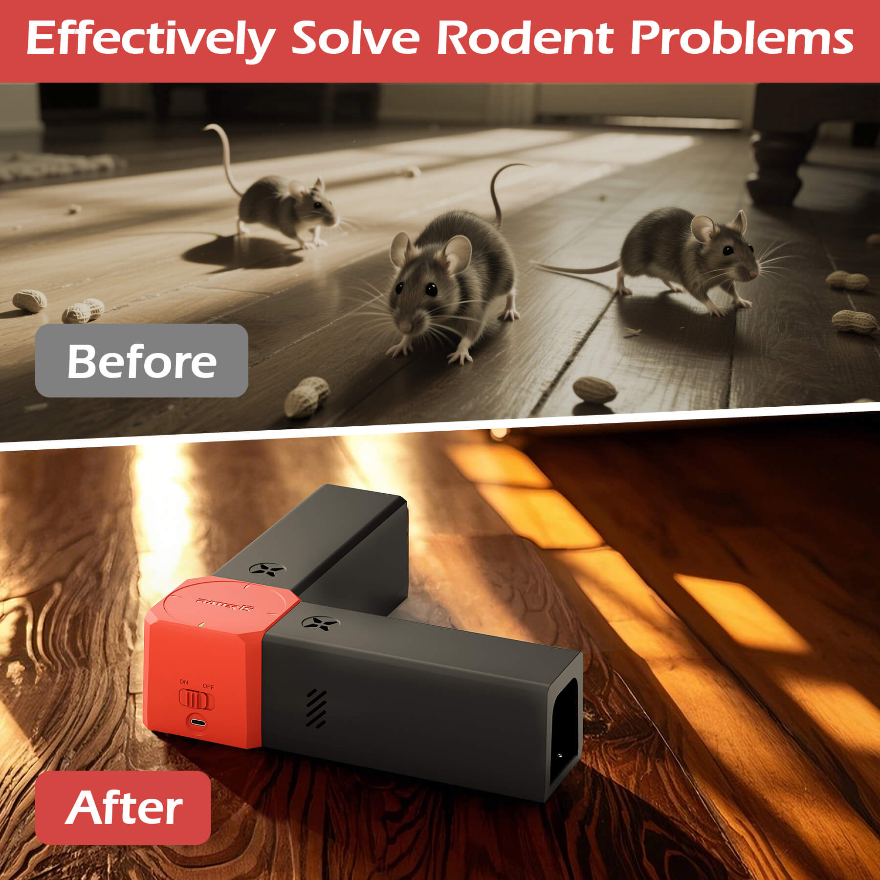 Rateris Battery Powered Mouse Trap（MK22） - x-pest