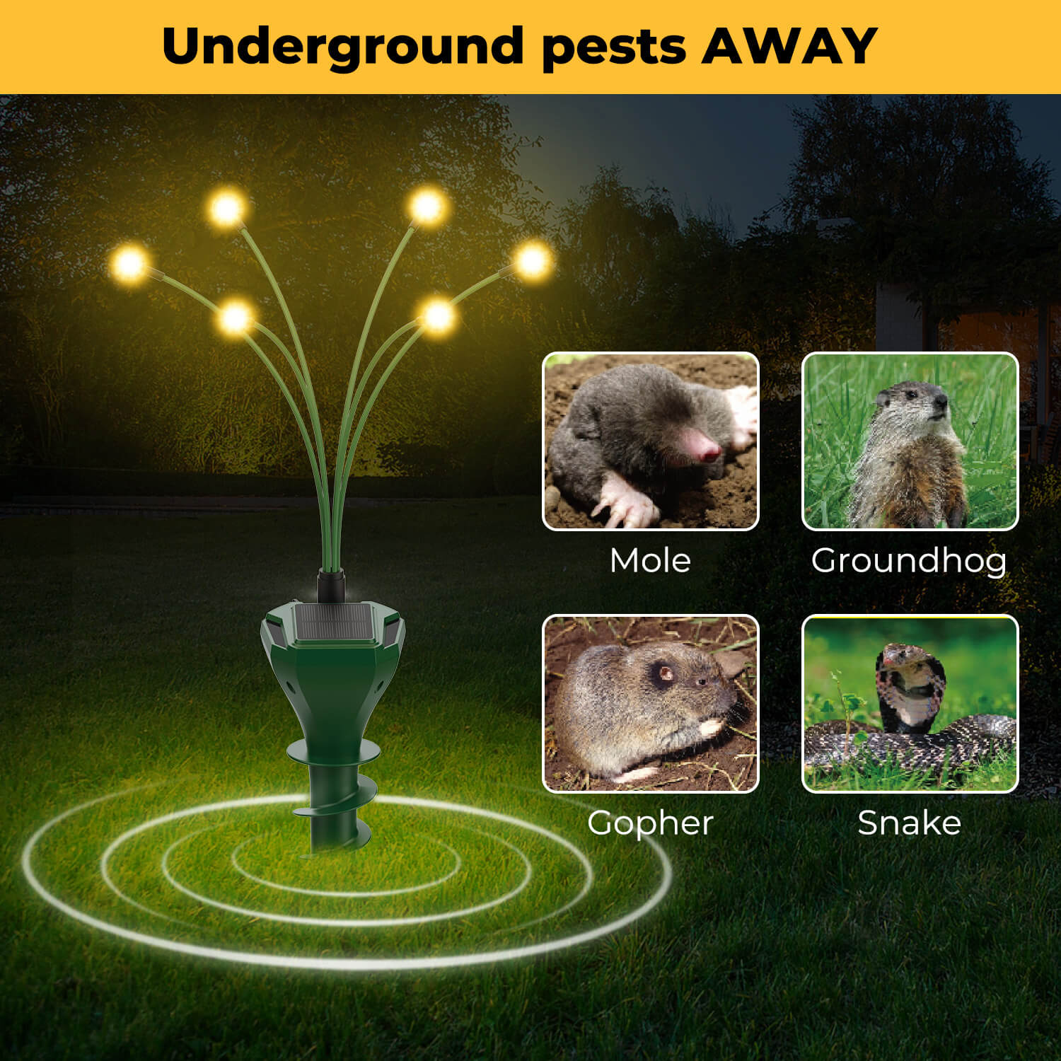 Solar Mole and Groundhog Repellent（M8） - x-pest
