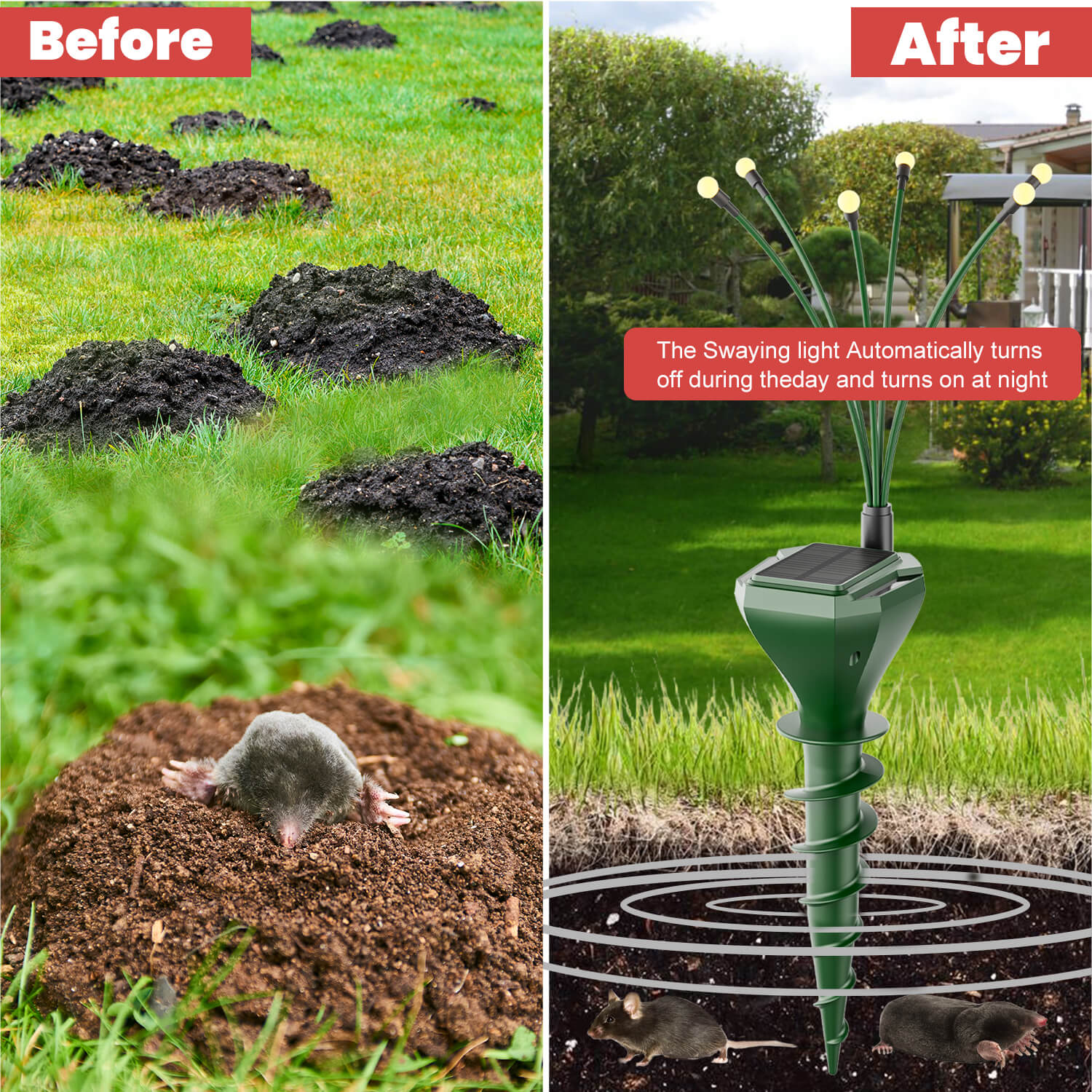 Solar Mole and Groundhog Repellent（M8） - x-pest
