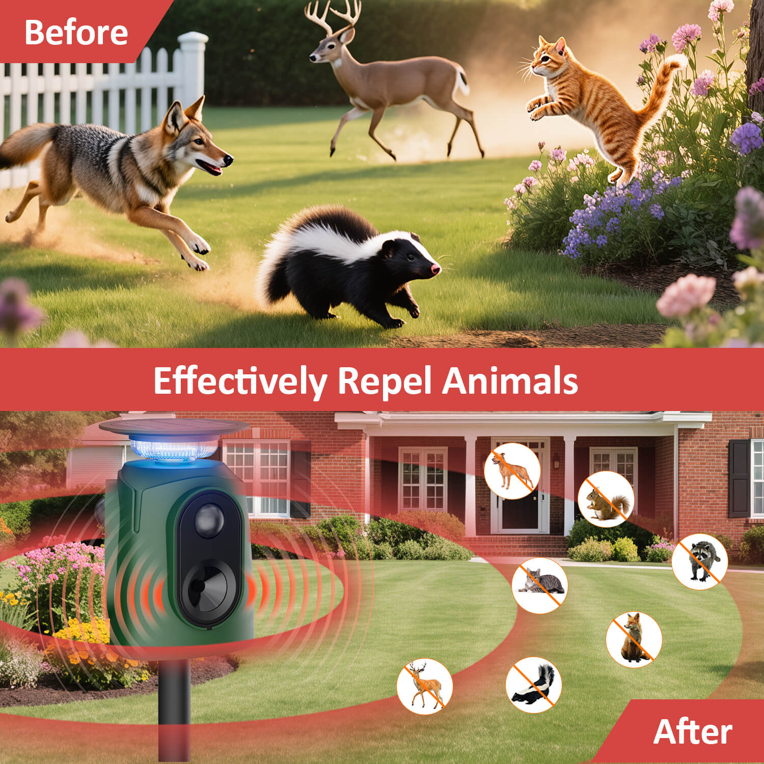 360° Motion Activated Animal Deterrent（AR52） - x-pest