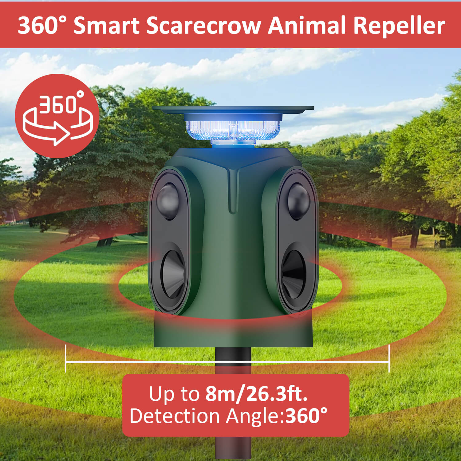 360° Motion Activated Animal Deterrent（AR52） - x-pest